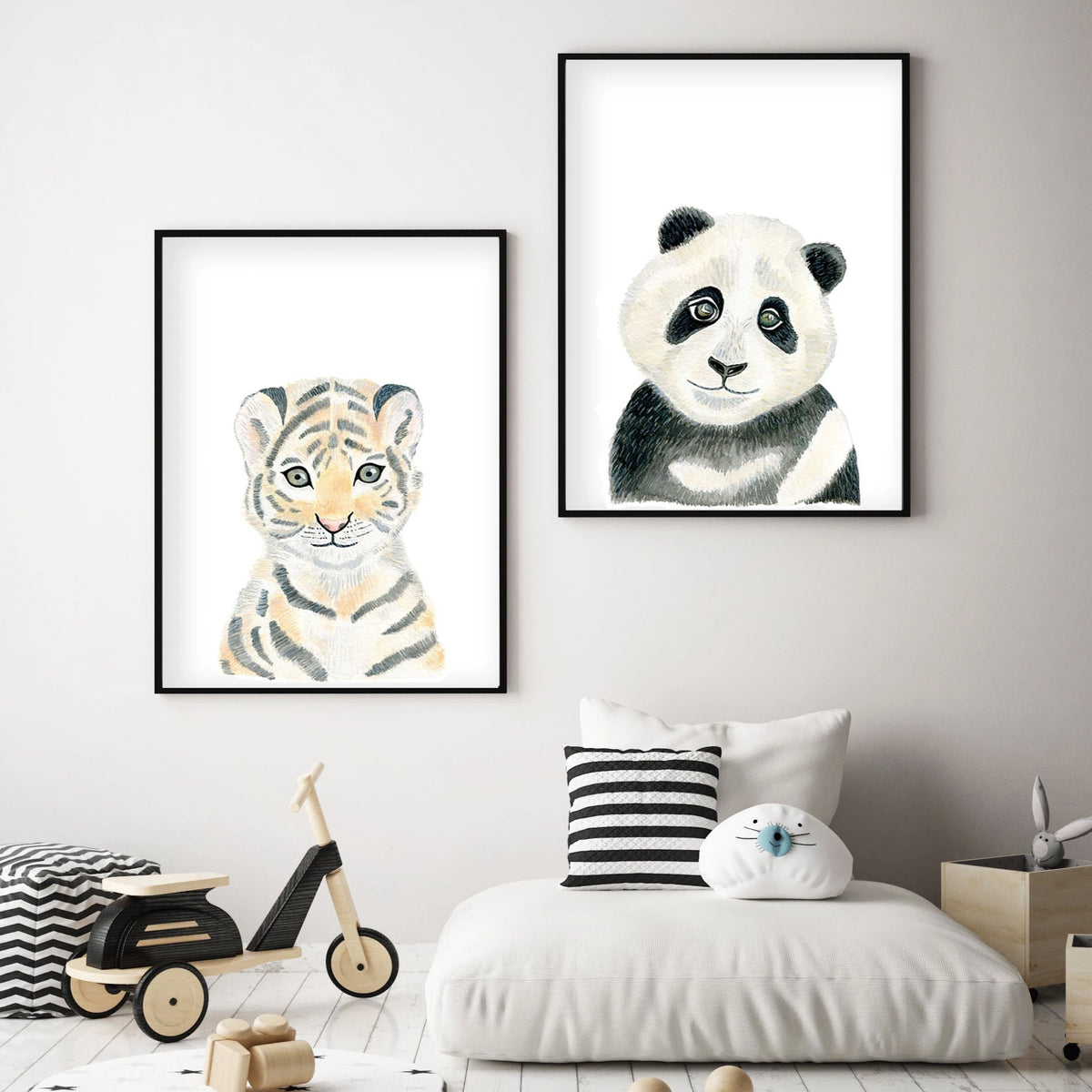 Set of 2 Safari Animals - Nursery Wall Art | The Small Art Project ...